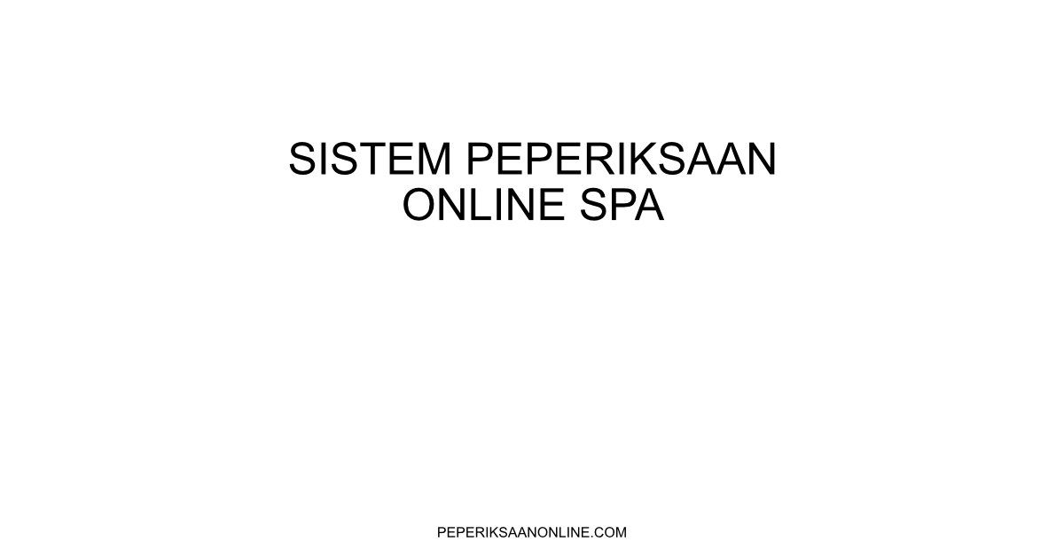 Sistem Peperiksaan Online SPA